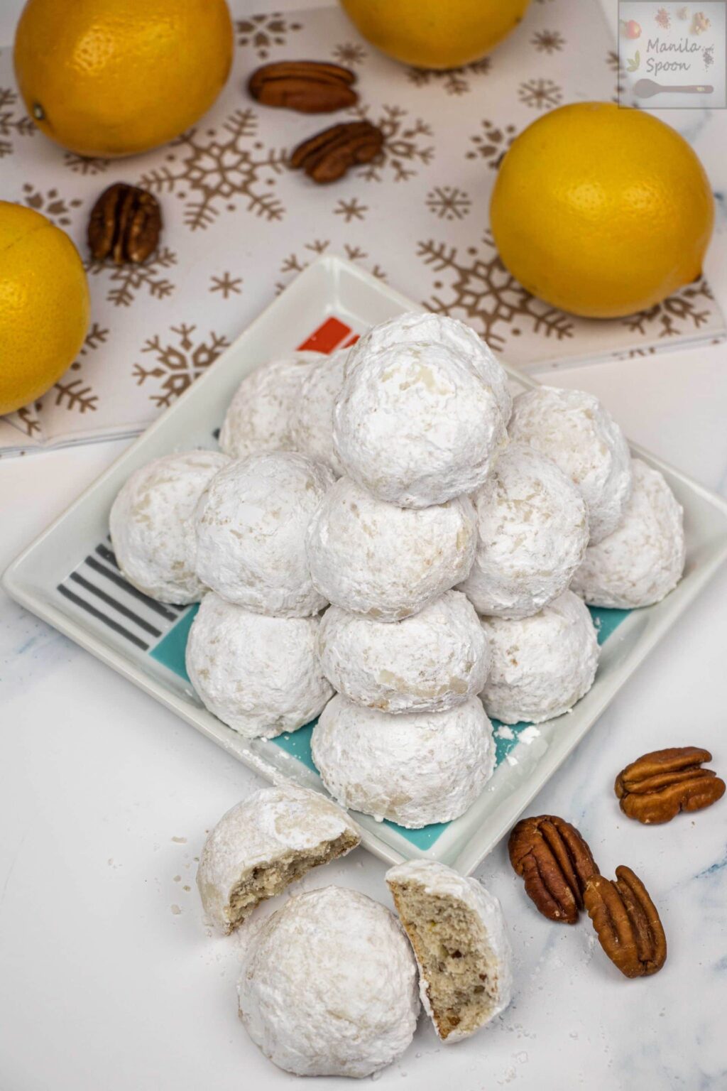 Lemon Pecan Snowball Cookies - Manila Spoon