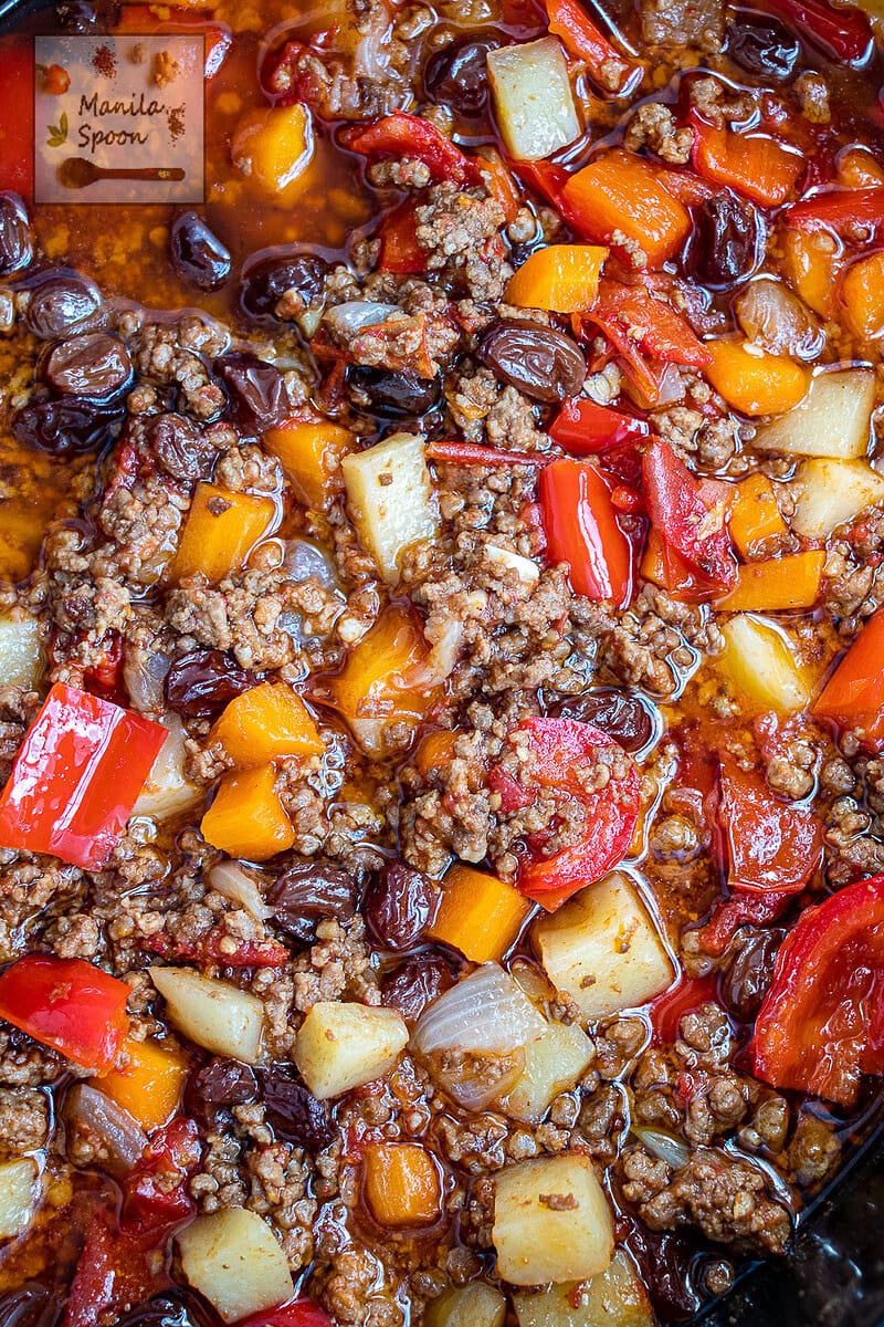 Slow Cooker Ground Pork or Beef Menudo - Manila Spoon