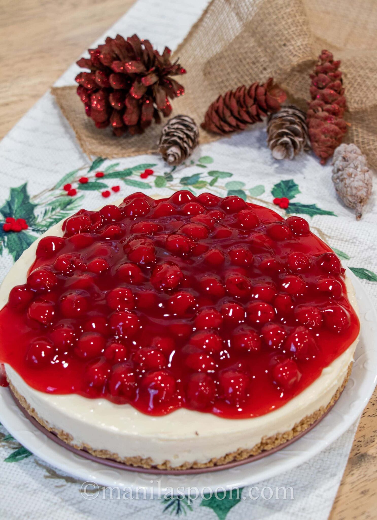 Easy NO BAKE Cherry Cheesecake - Manila Spoon