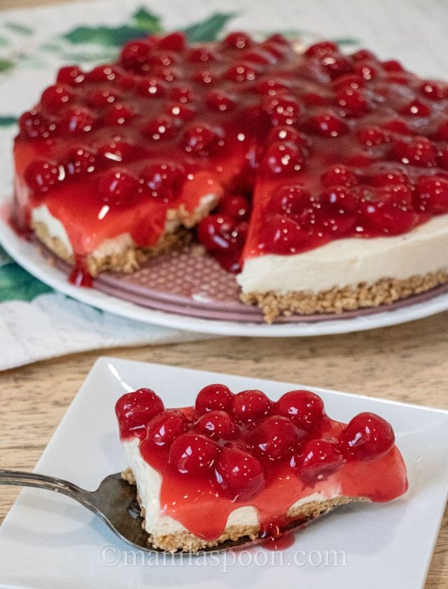 Easy NO BAKE Cherry Cheesecake - Manila Spoon